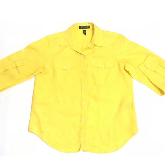 Ralph Lauren | Tops | Ralph Lauren Neon Yellow Button Down | Poshmark